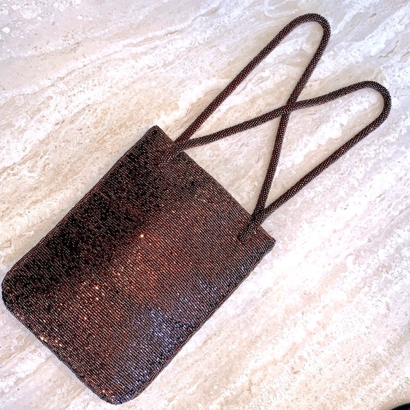 no brand | Bags | Beaded Evening Bag Double Beaded Rope Handles ...